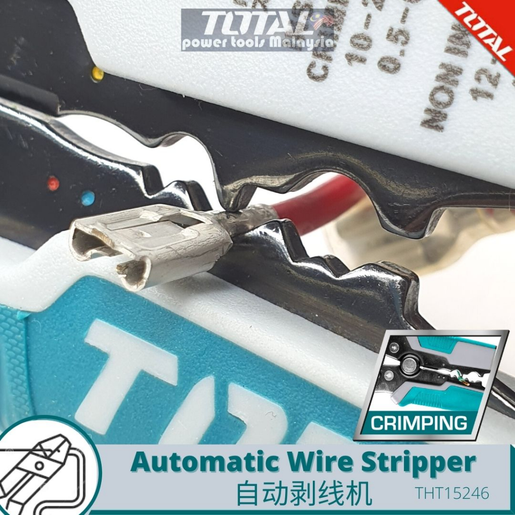 TOTAL 3 in 1 Automatic Wire Stripper, Cutting & Crimping Tool kit ...