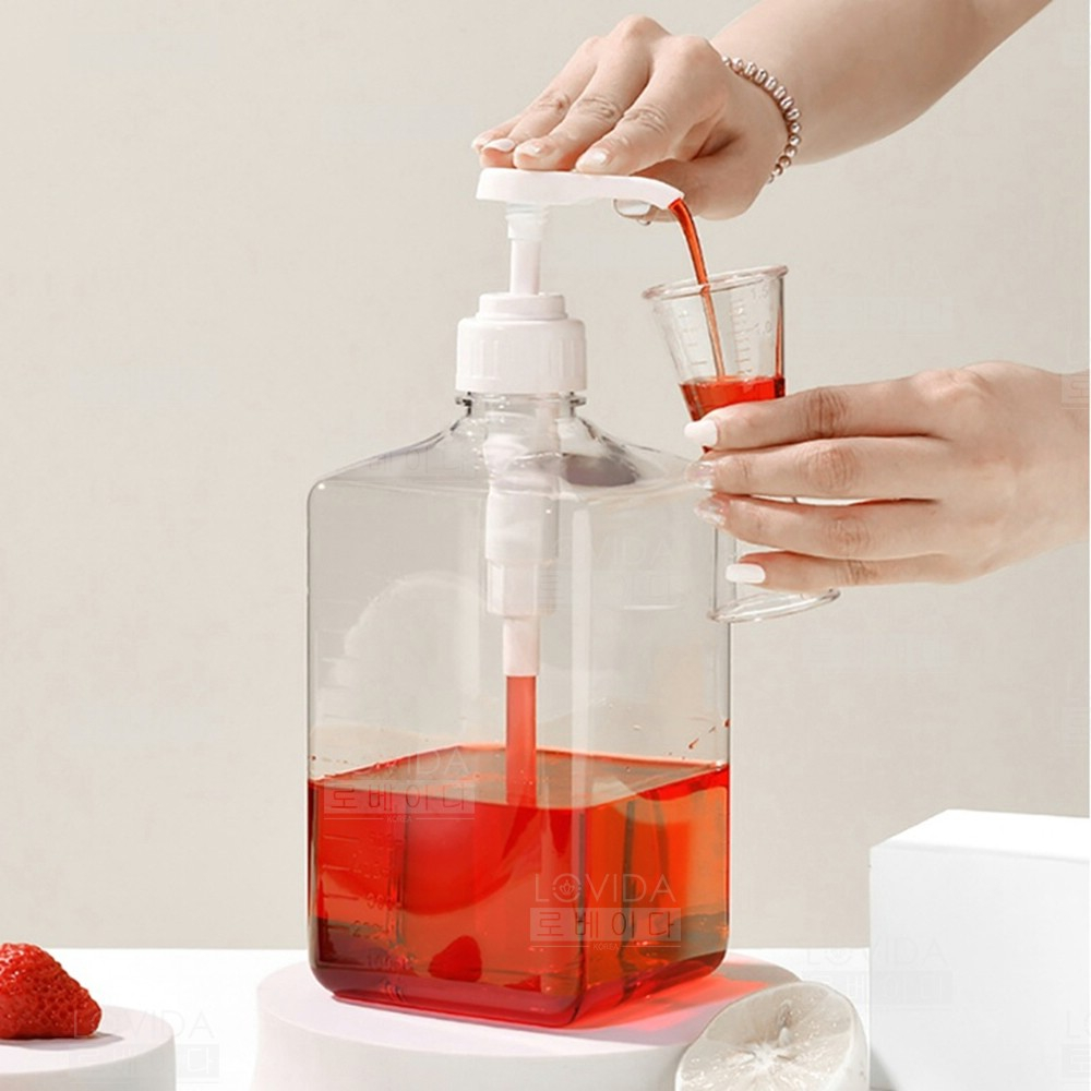 LOVIDA Sauce Pump Sugar Press Syrup Press Bottle 5cc 8cc 10cc 15cc Hand Pump Liquid Coffee Glass ...