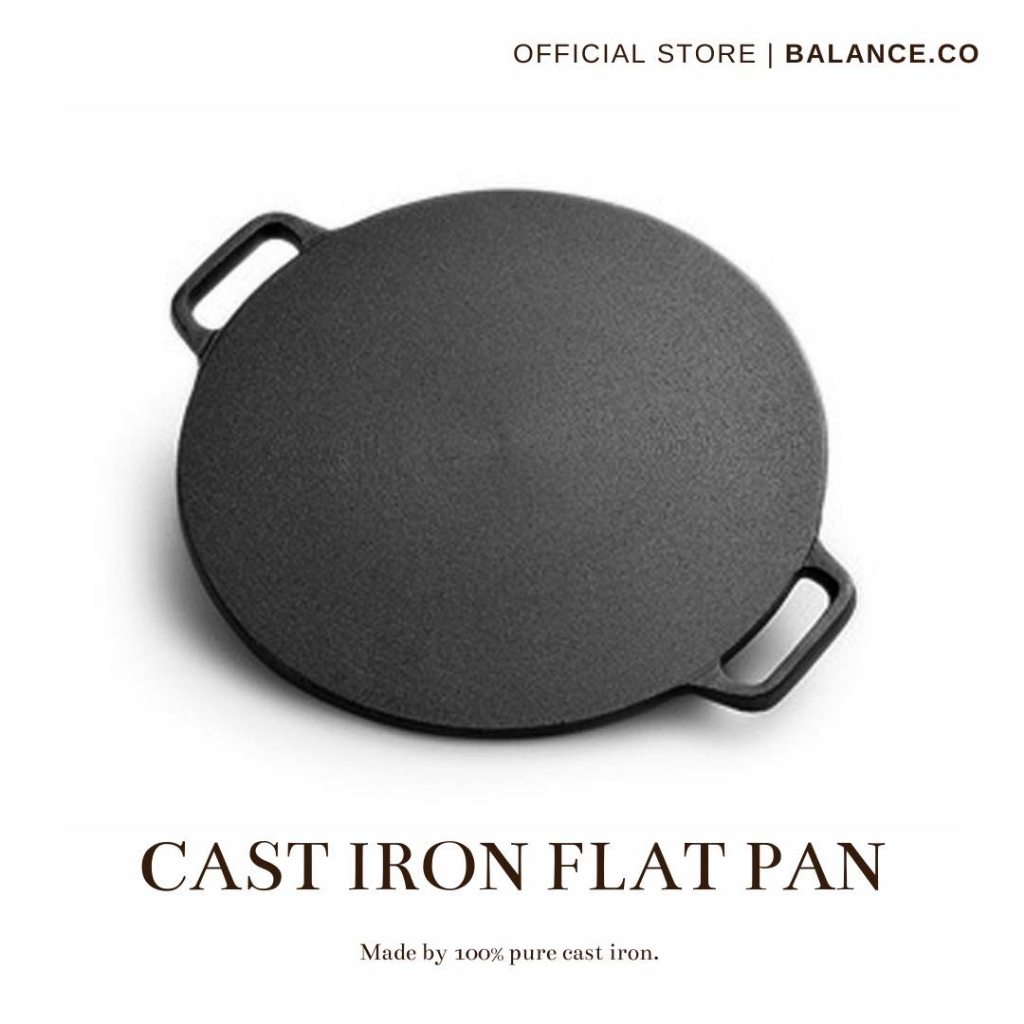 Balance.co Pre-seasoned Pure Cast Iron Flat Pan Crepe Pan Dosa Tawa ...