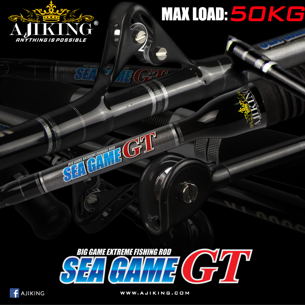 (4'6ft-6'6ft) Ajiking Sea Game GT Boat Heavy Duty Fishing Rod Max Drag ...