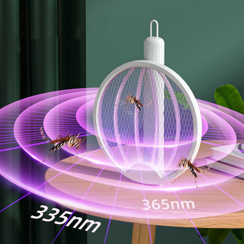 Foldable 3 in1 Electric Mosquito Killer Racket Mosquito Swatter LED USB ...