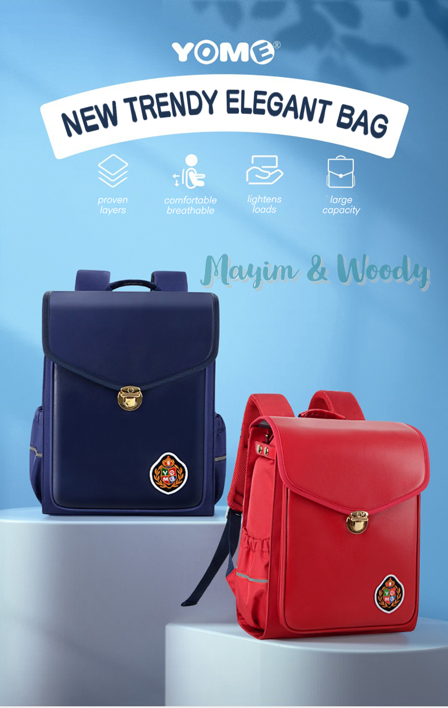 Original Hong Kong Branded Yome School Bag Standard 1-3 Orthopedic ...