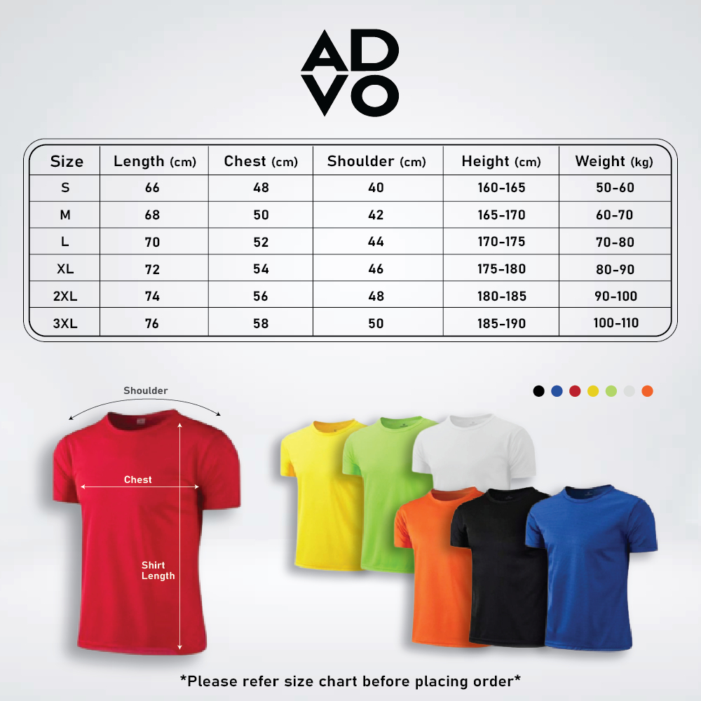 ADVO Logo Center Microfiber T-Shirt Men Jersey Round Neck T shirt Short ...