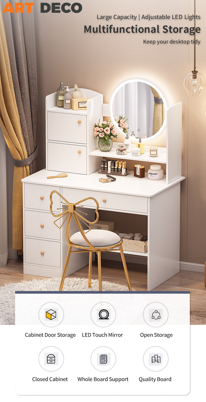 Dressing Table Meja Makeup Vanity mirror Almari makeup Makeup Table ...