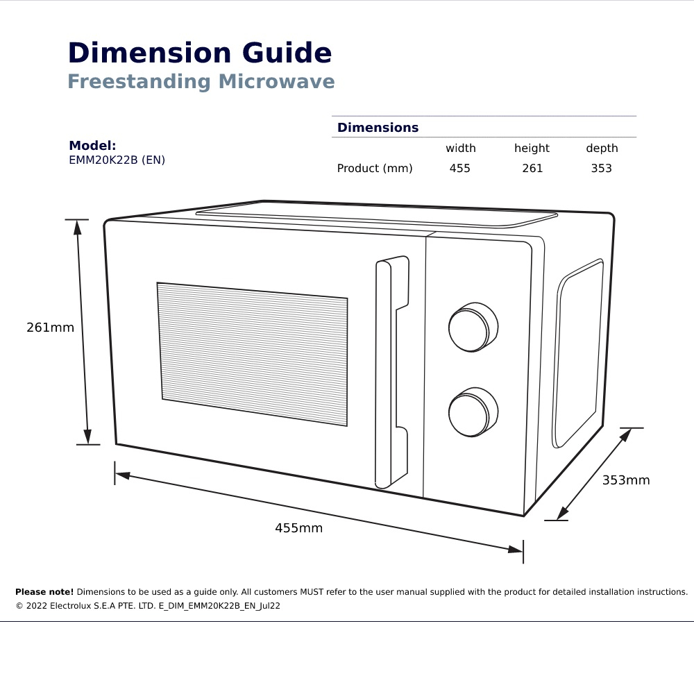 Electrolux/Pensonic/Samsung 20L Free-Standing Microwave Oven | EMM20K ...