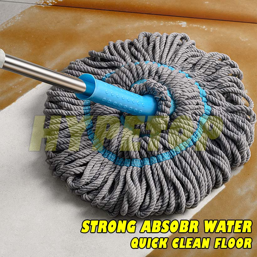 HYETOP Spin mop Floor twist mop 55CM New Adjustable handle hand free ...