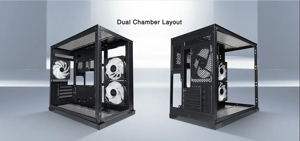 Tecware VXN V2 & VXN EVO TG ARGB Tempered Glass Compact Dual Chamber ...