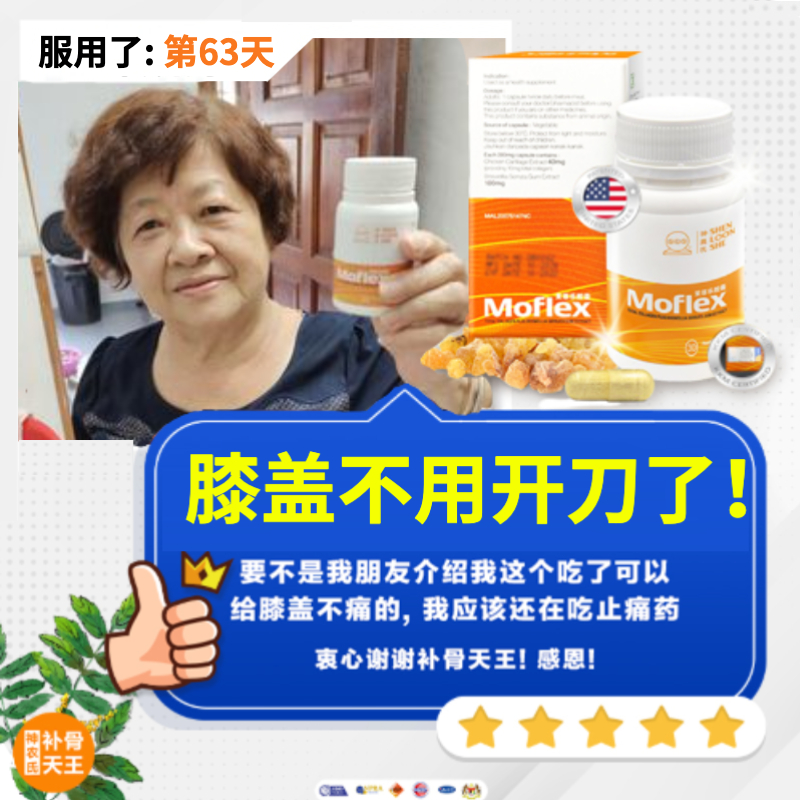 【SLS】Moflex Plus Total Collagen Boswellia Serrata Gum Extract Knee Pain ...