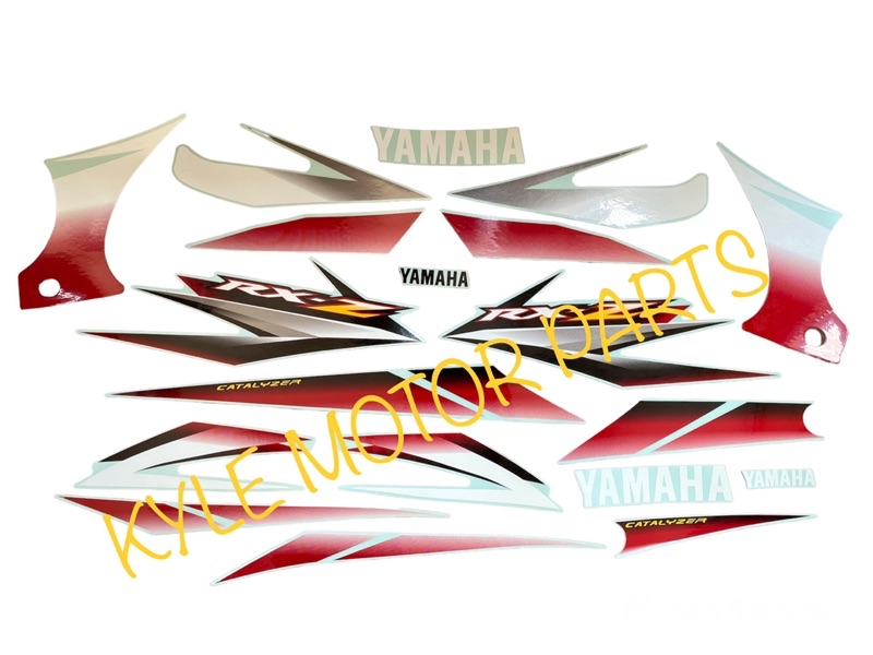 5PV RXZ CATALYZER BODY COVER SET WITH TANK+STICKER VRC RED ORIGINAL ...