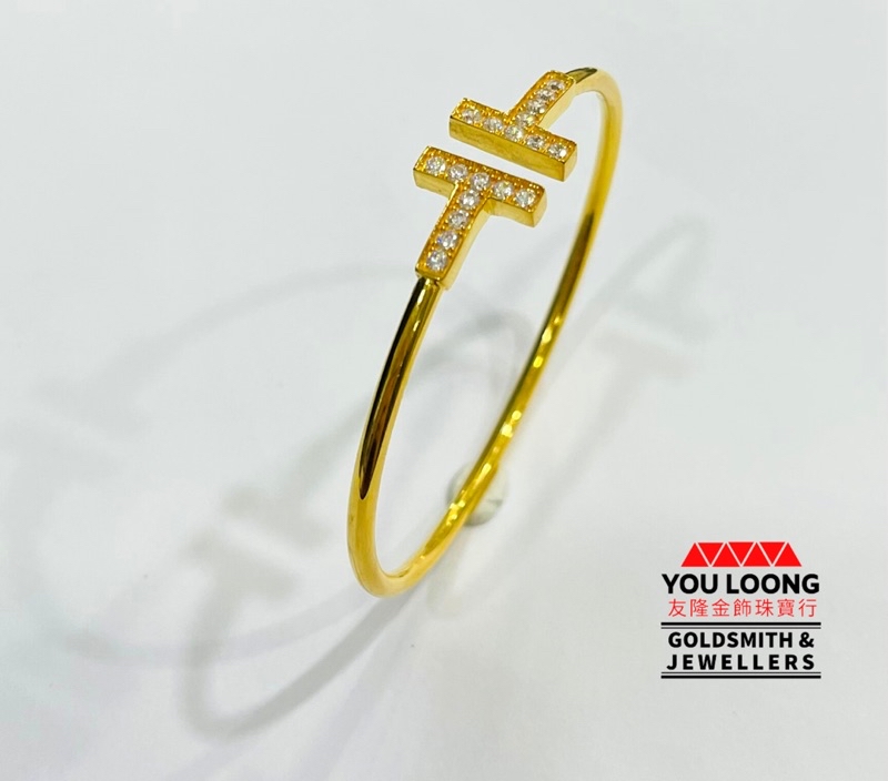 Youloong Gelang Fesyen T-logo design EMAS916/T-logo fashion bangle ...