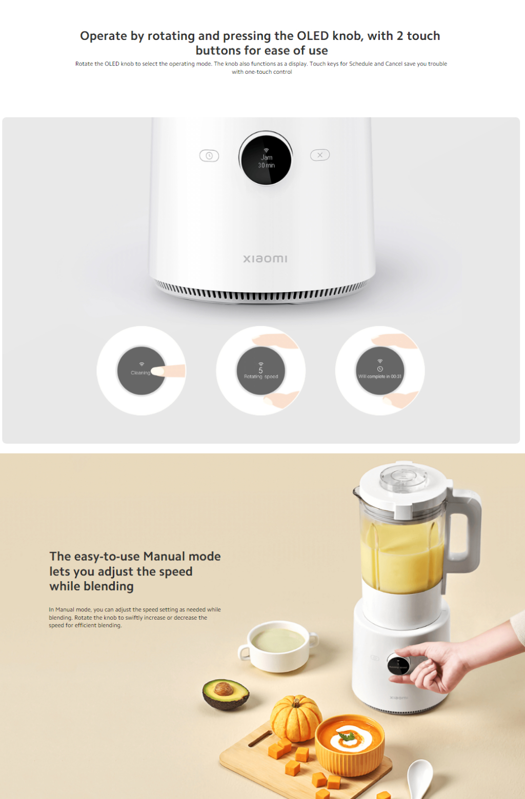 Xiaomi Mijia Smart Blender 1000W High Speed Juice Mixer 8 Gear Upright ...