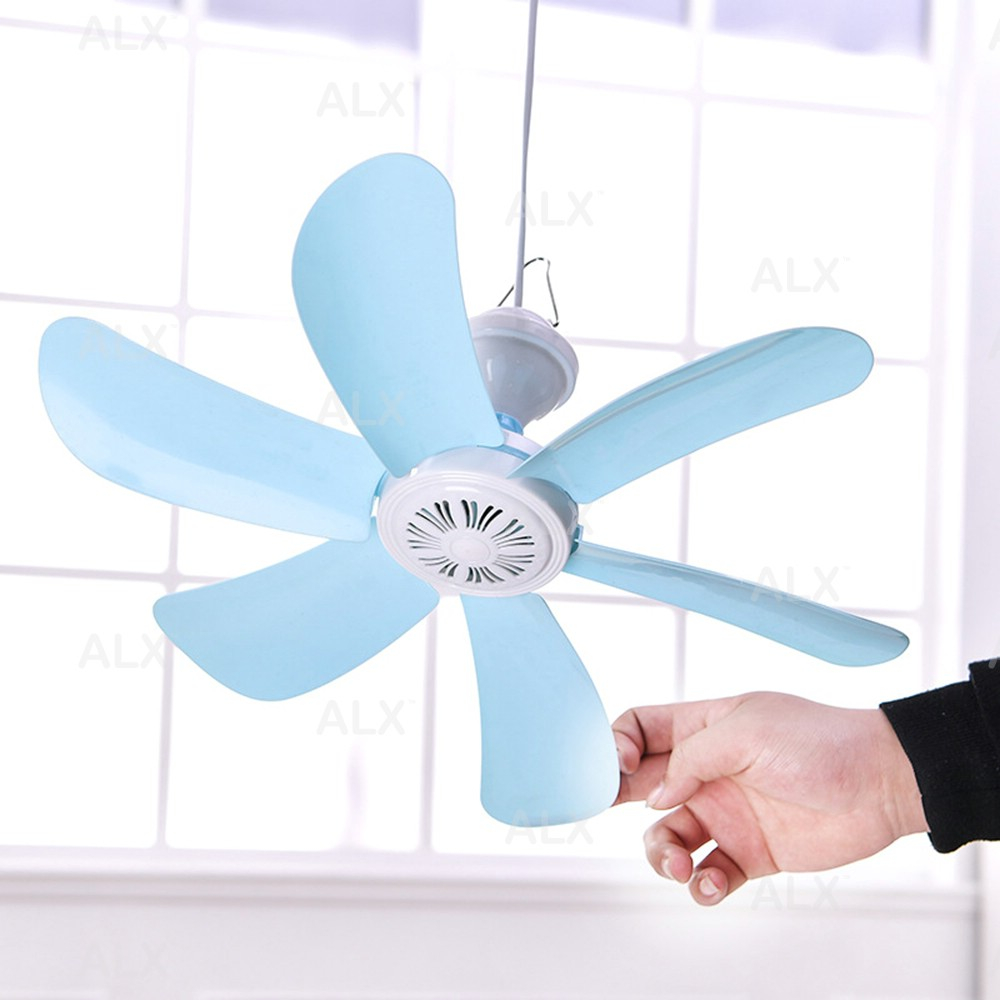 ALX Powerful Mini Ceiling Fan Portable Camping Fan 6 Blade Hanging Fan ...