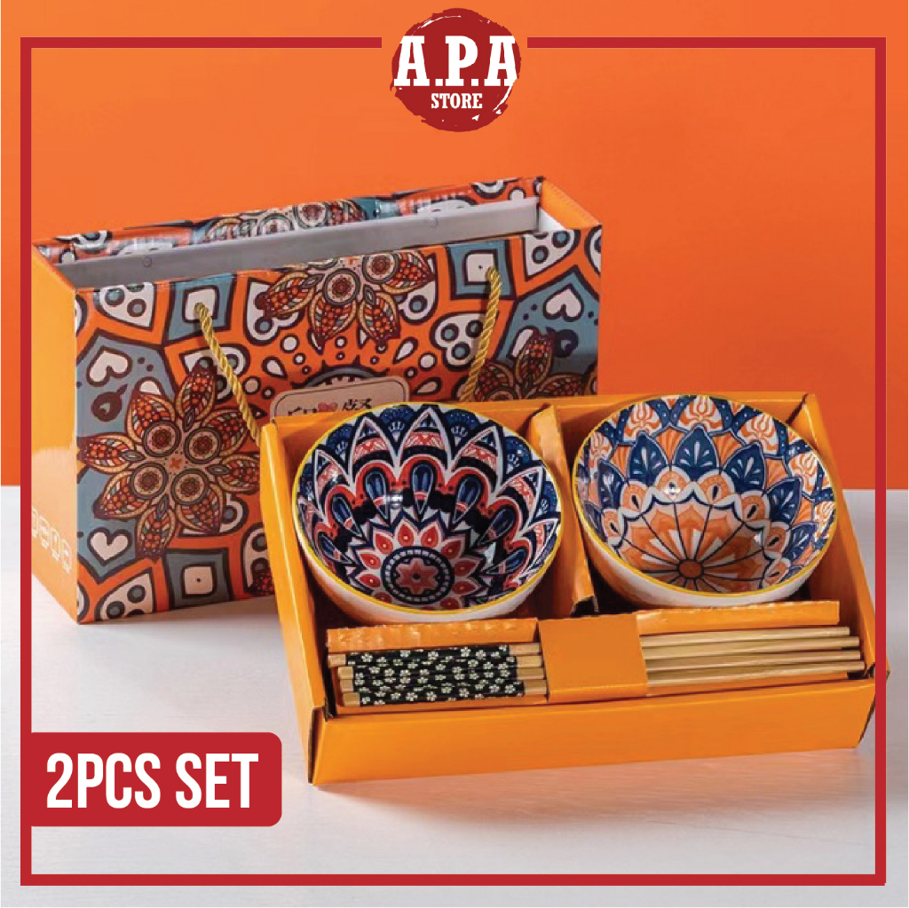APA Bohemian Style Rice Bowl Porcelain Bowl Soup Ceramic Mangkuk Nasi ...