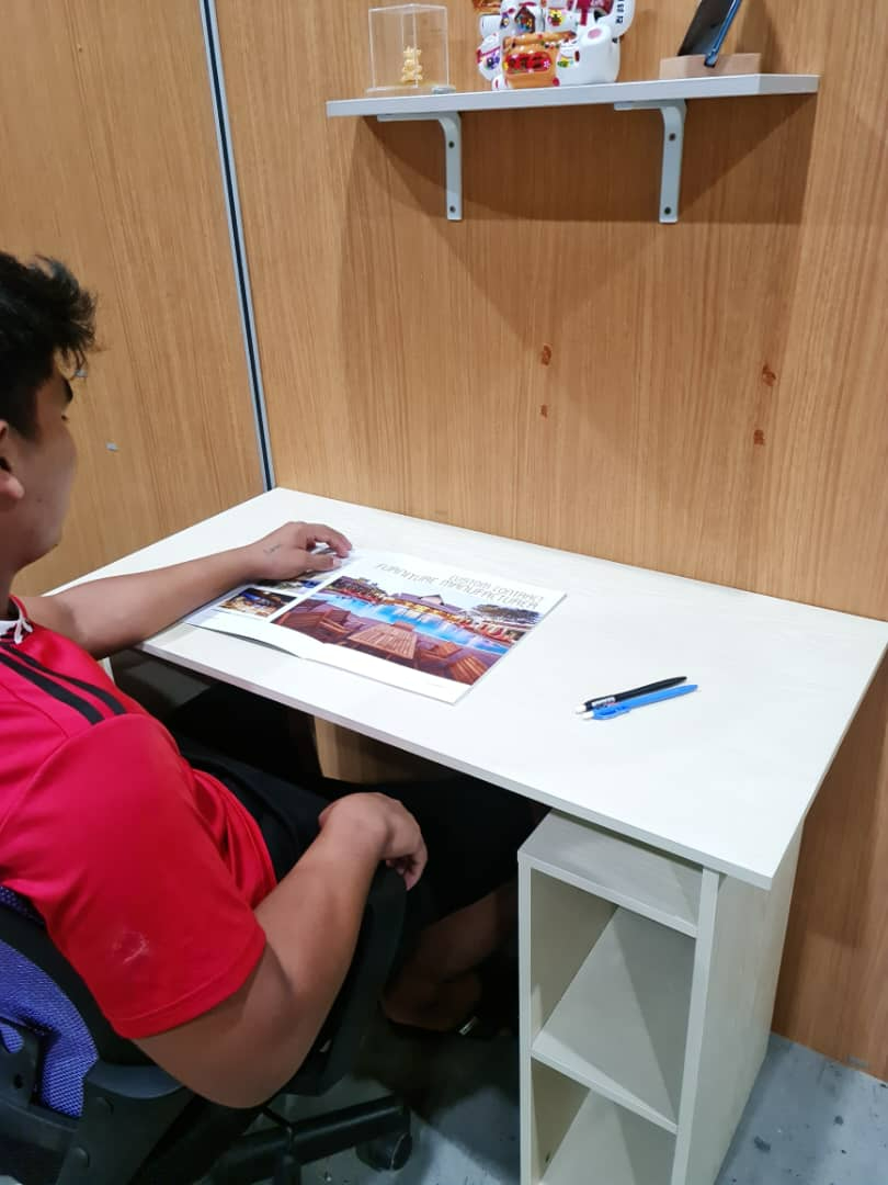 Waterproof DIY Meja Small Desk Study Desk Meja Table Office Table ...