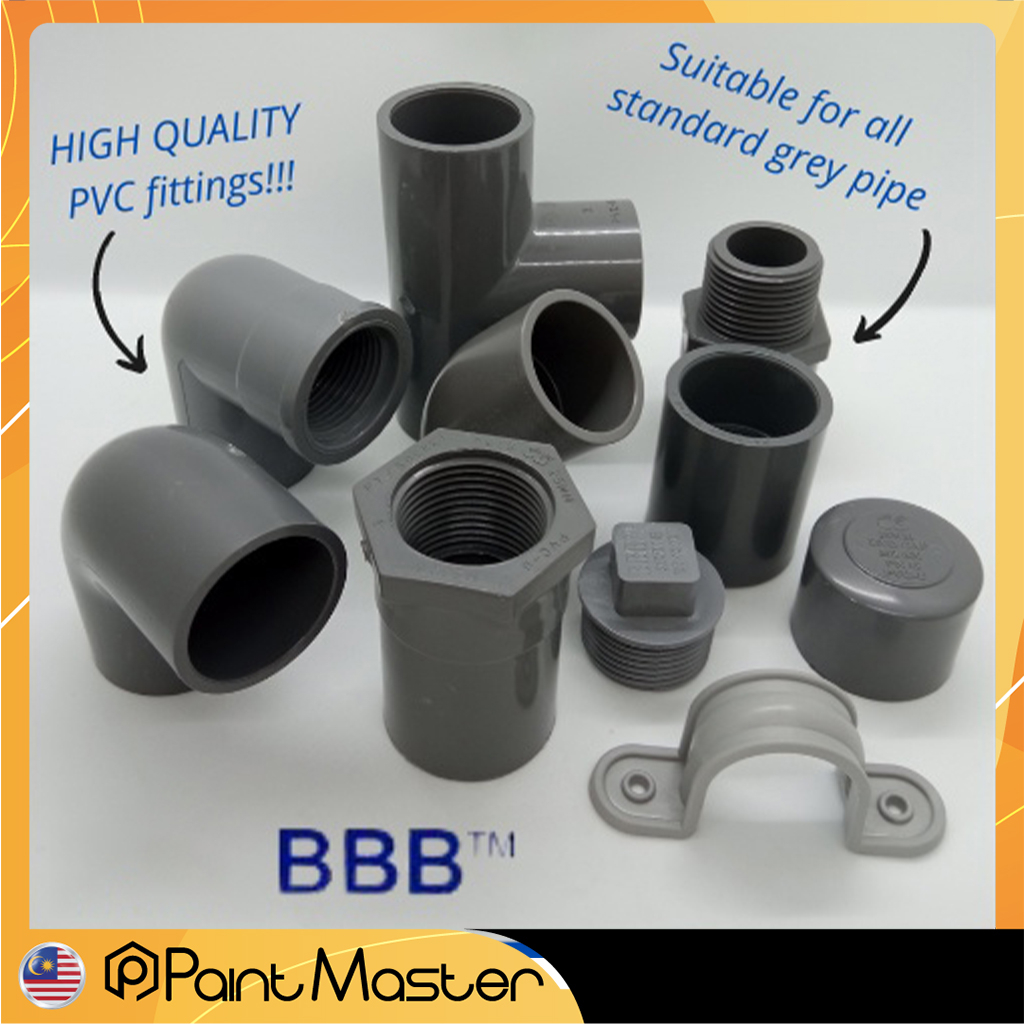 PVC Pipe Fitting Paip PVC Connector Socket Elbow Tee Valve Socket Plug ...