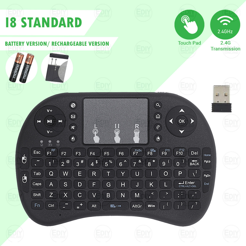 i8 Mini Wireless Keyboard Air Mouse 2.4GHz Remote Control PC Google Android TV SMART MX350 Evpad ...