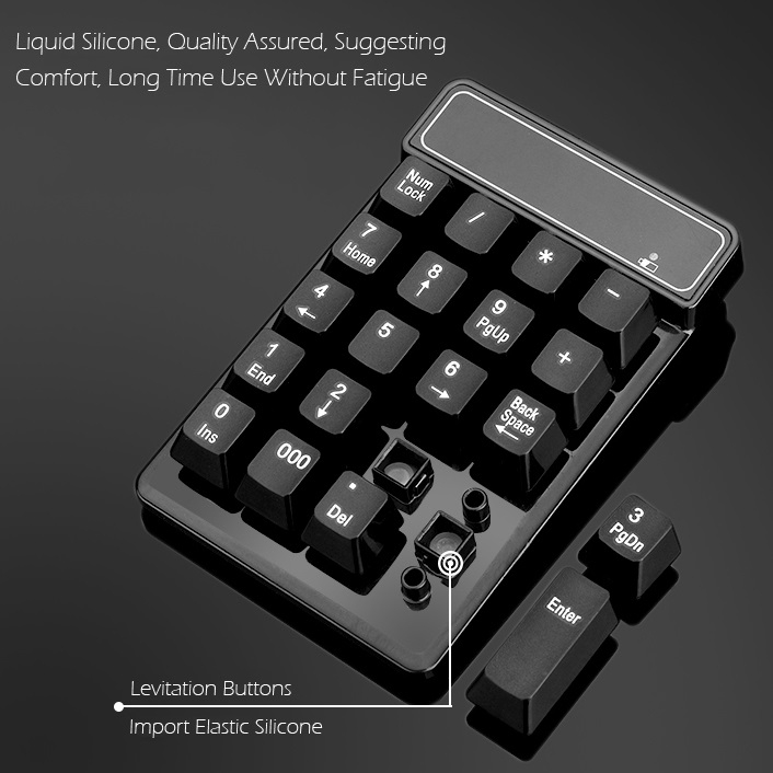 19 Keys USB Mechanical feel Wire numeric keypad Keyboard Mini number keycaps Numpad Keyboard for ...