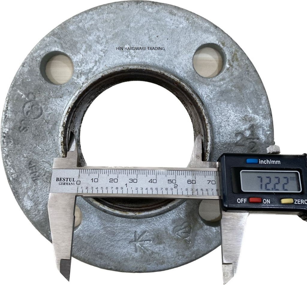 65mm ( 2-1/2" ) Galvanized Iron ( GI ) Round Flange (T/E) HOLE : 4 ...