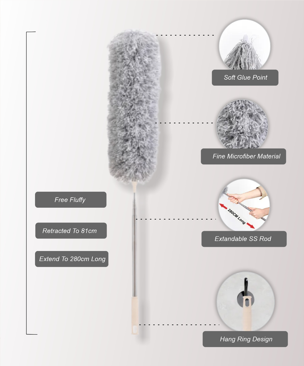[Clearance] Extra Long Microfiber Duster (280cm) with Extendable ...
