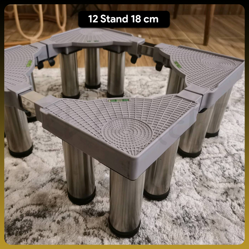 13.5cm/18cm Height Adjustable Washing Machine Stand Steel Legs Base ...