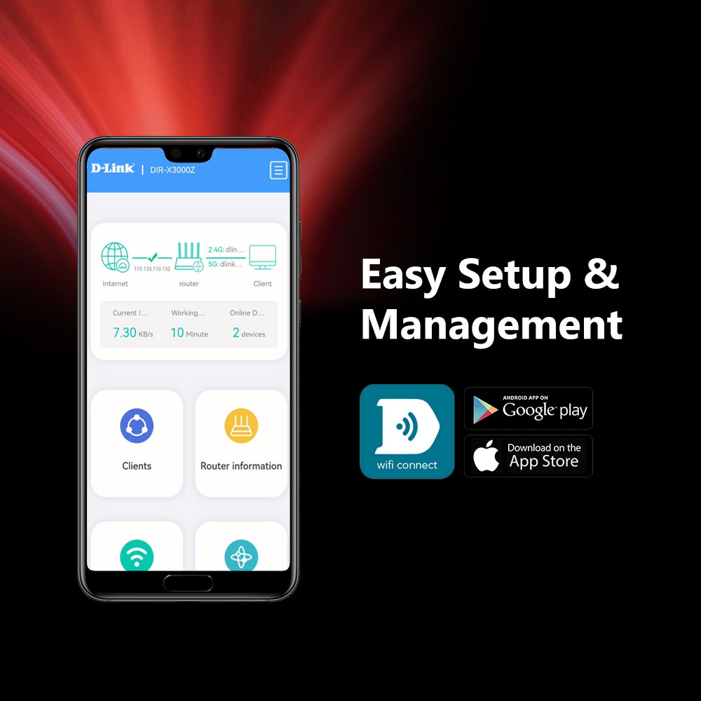 D-Link AX3000 WiFi 6 Mesh Gigabit Wireless AX Router (Can Mesh with TM ...