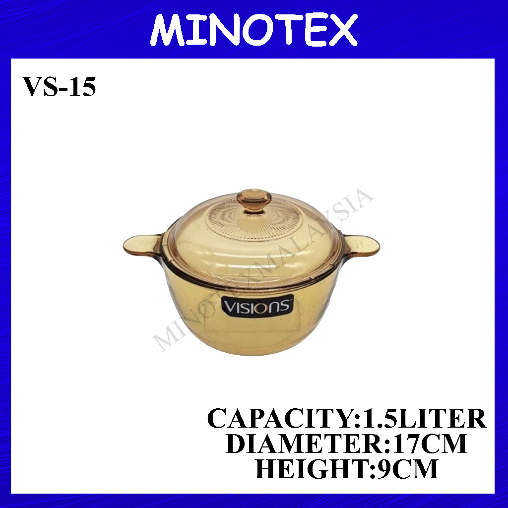 Visions Loose Set 0.8L/1.25L/2.25L/3.25L Casserole Versa Pot Casserole ...