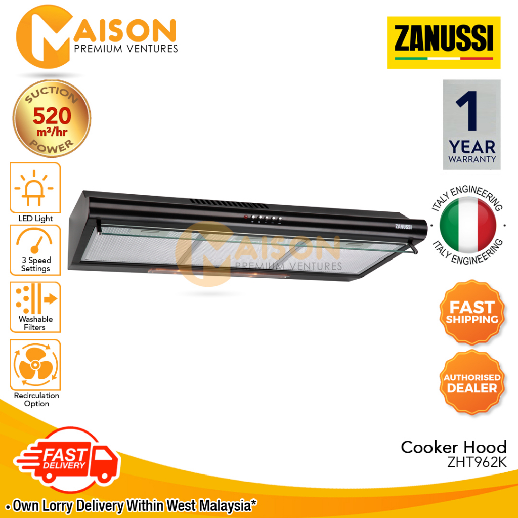 Zanussi Slim Cooker Hood 90cm ZHT962K | Shopee Malaysia