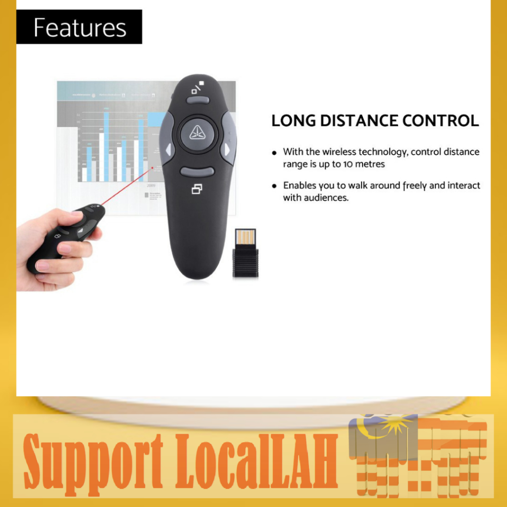 Professional Wireless Presenter with Red Laser Pointer - Supports ...