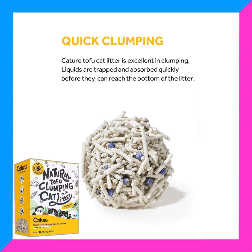 Original !! (ɔ ‿ )ɔ♥ CATURE Premium Natural Tofu Clumping Cat Litter 5 ...