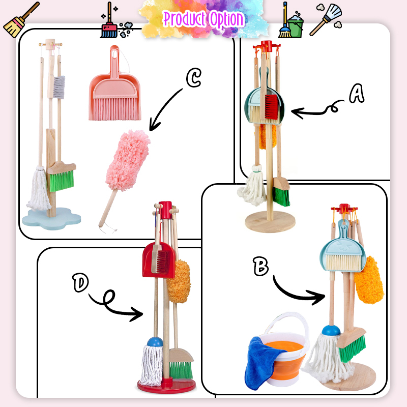 [Happy Kids] Dust, Sweep and Mop House Keeping Toy Pretend Play ...