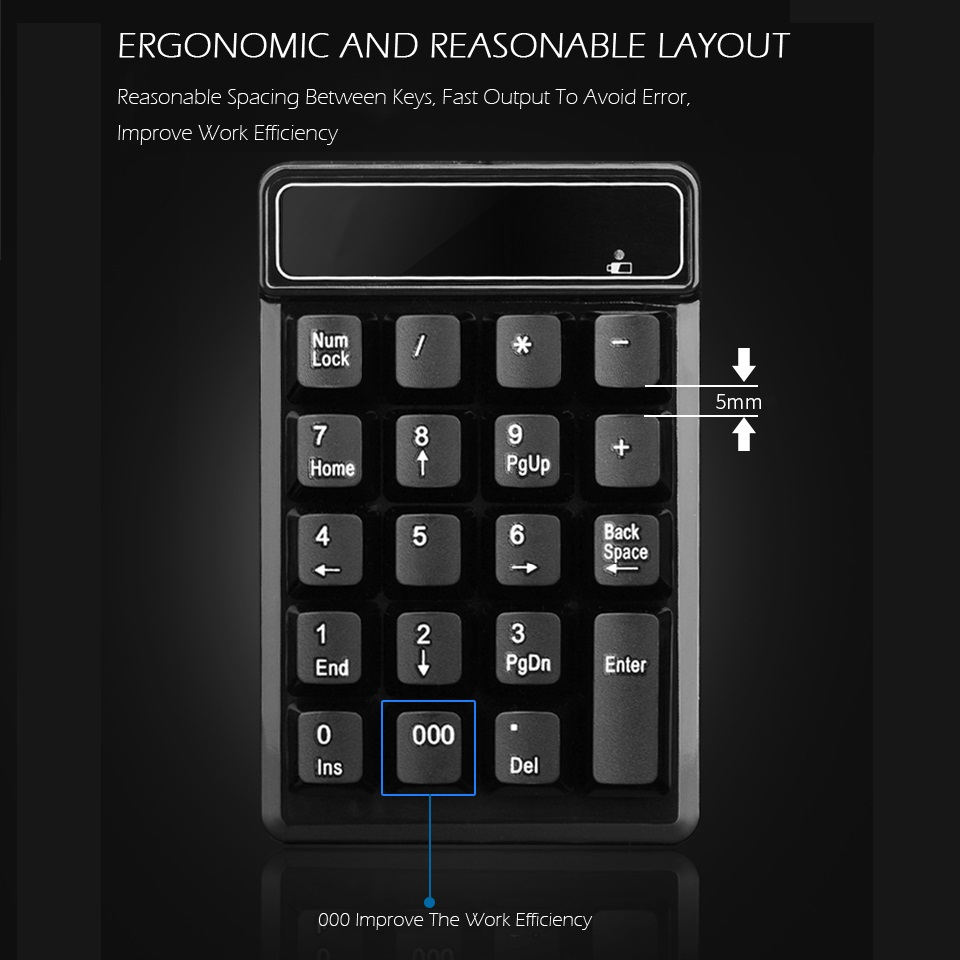 19 Keys USB Mechanical feel Wire numeric keypad Keyboard Mini number keycaps Numpad Keyboard for ...