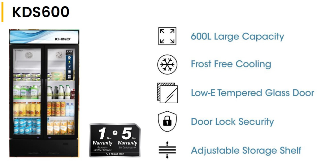 KHIND 600L SHOWCASE CHILLER KDS600 REFRIDGERATOR | Shopee Malaysia