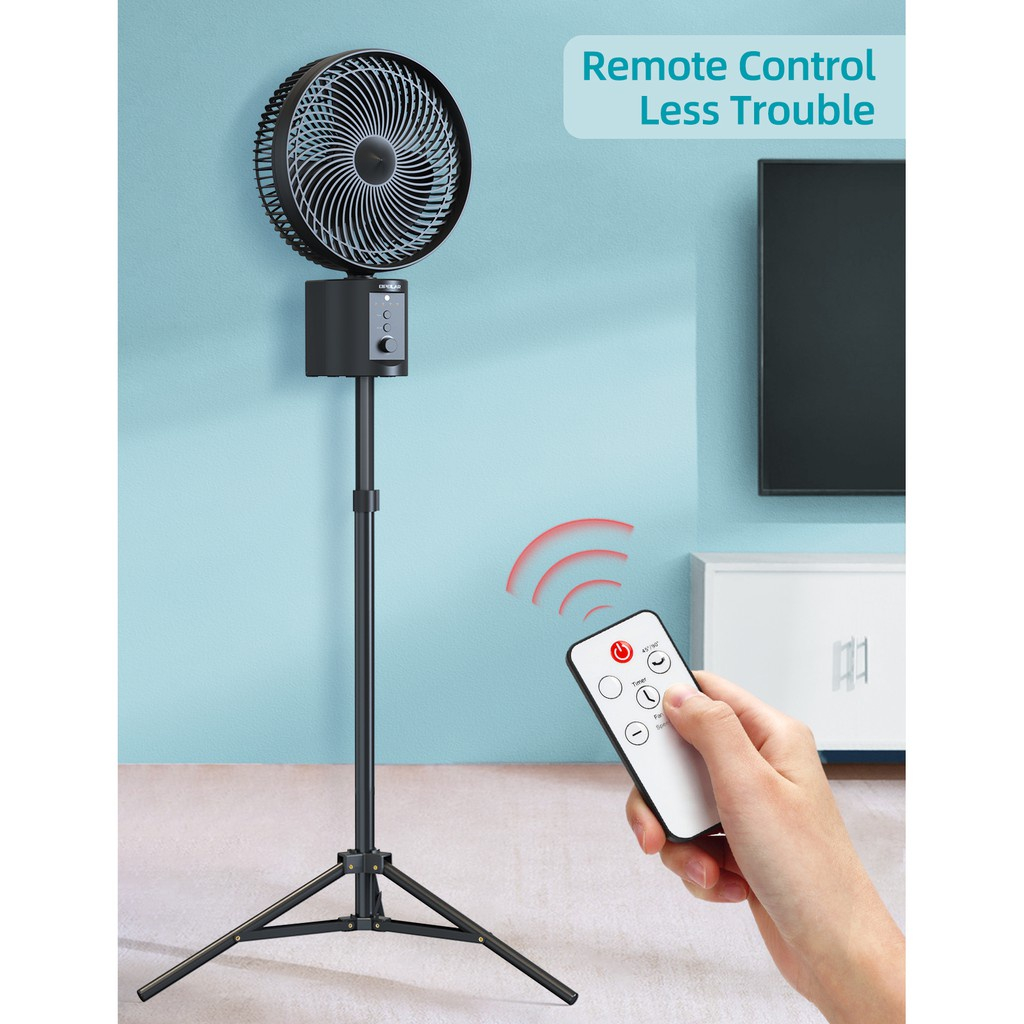 OPOLAR 20000mAh 10 Inches Battery Rechargeable Fan w/Remote Cordless ...
