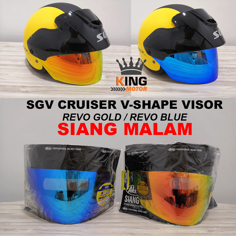 SGV CRUISER 2 V-SHAPE SIANG MALAM VISOR-REVO GOLD AND REVO BLUE | Shopee Malaysia