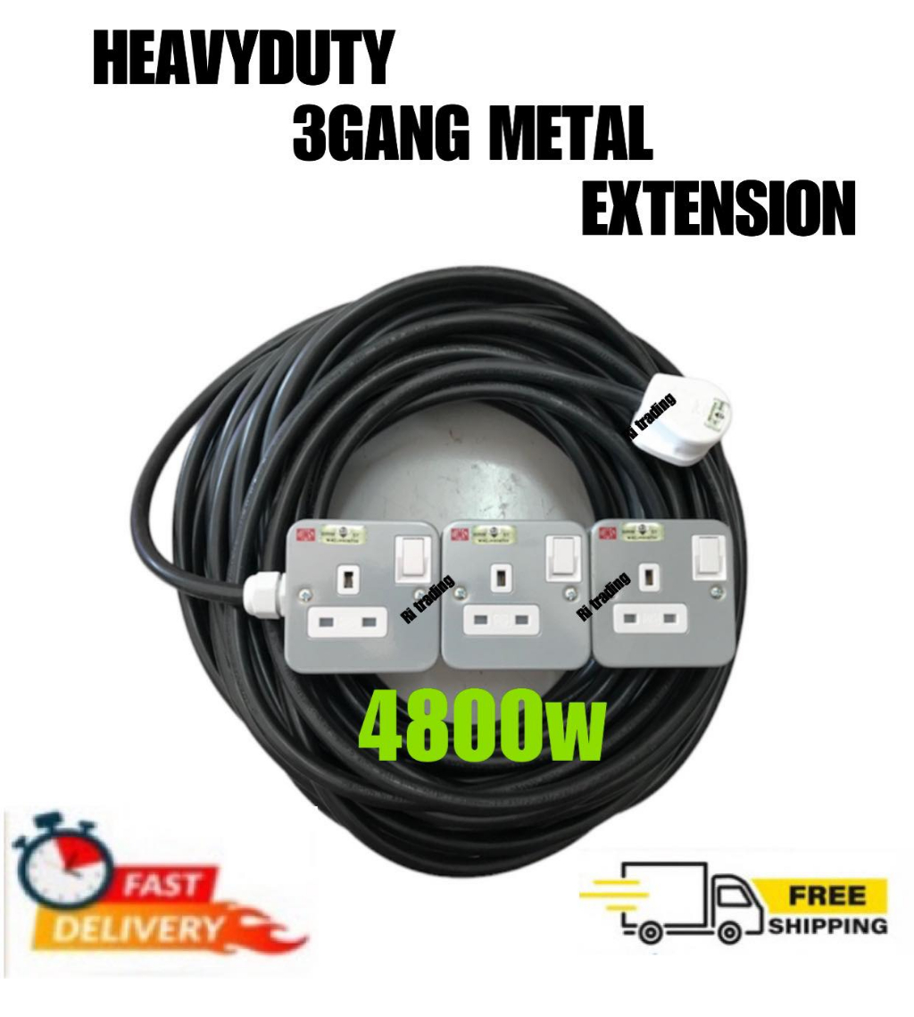 (READY STOCK) HEAVY DUTY 4WAYS Ums 13amp single metal clad switch c/w ...