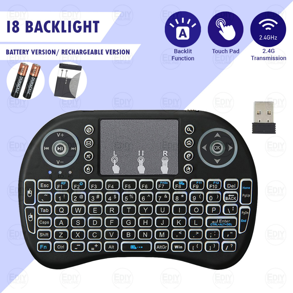Wireless Keyboard Air Mouse 】 i8 Mini 2.4GHz Remote PC Google Android TV MX350 Evpad Ps4 gaming ...