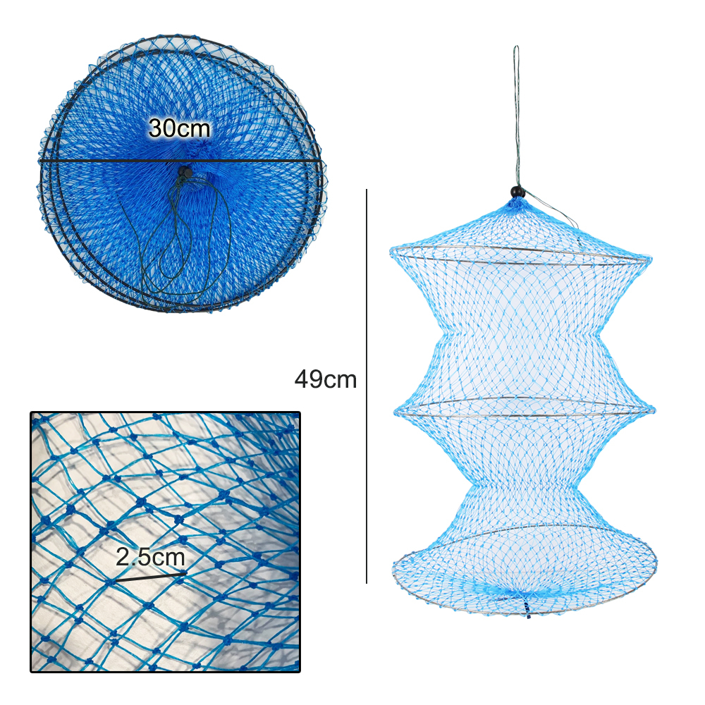 Sangkar Foldable Fish Net IRB Nylon Basket 3 Ring Floating Fishing ...
