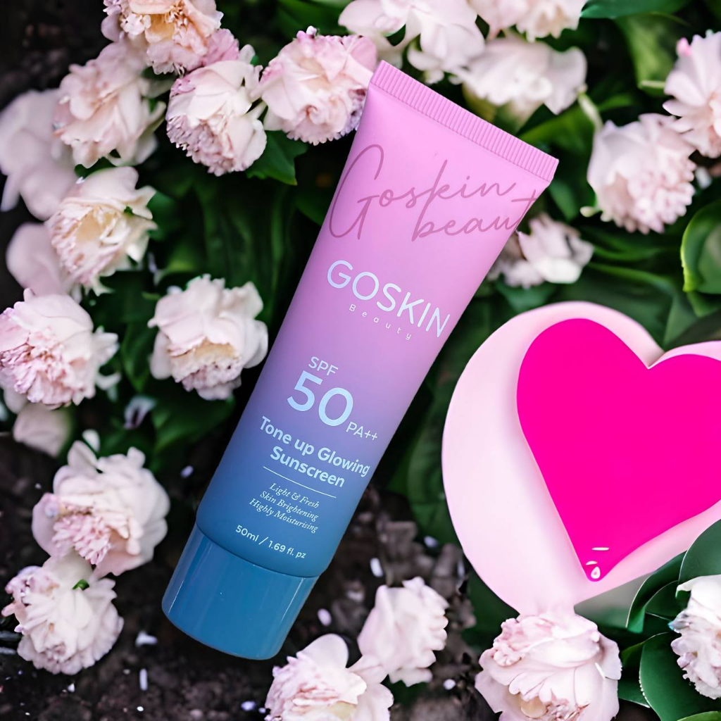 GOSKIN TONE UP GLOWING SUNSCREEN Original HQ SPF 50+ / Tidak Berminyak ...