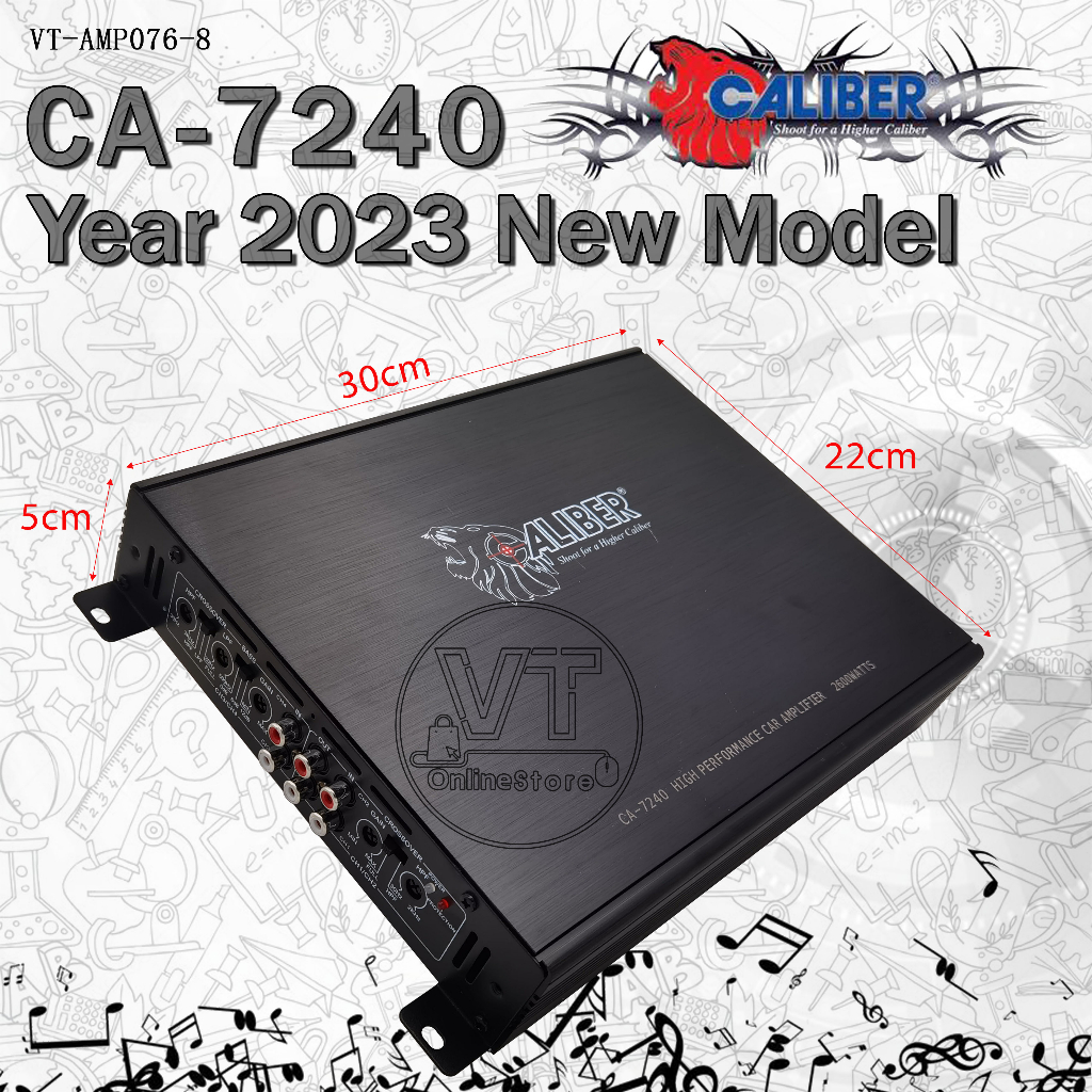 CALIBER CA-7240 4-Channel Car Power Amp Amplifier 2600Watts CA-7540 ...