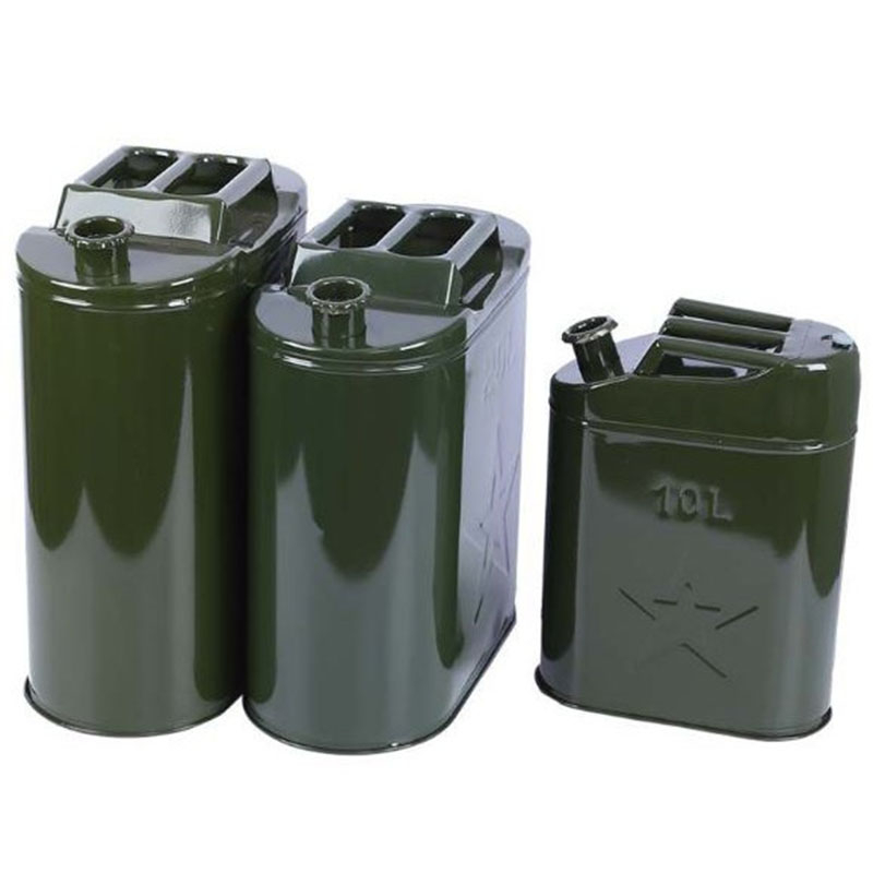 Army Green 5/10/20/30L Fuel Tank Cans Spare Steel Petrol Jerry Can Gas ...