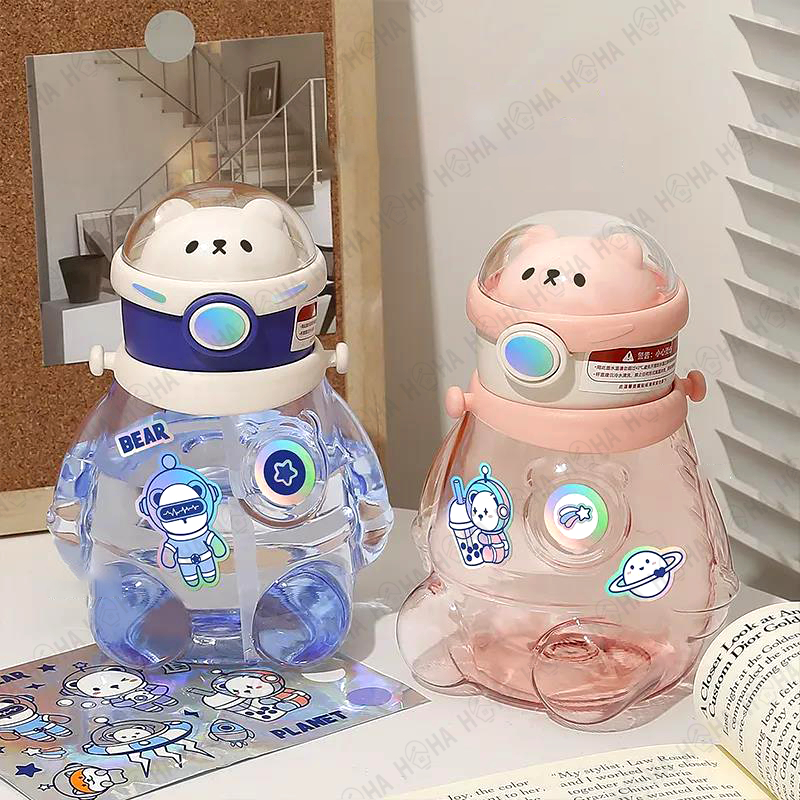 700ml Space Astronaut Water Bottle with Straw Cute Tumbler Children ...