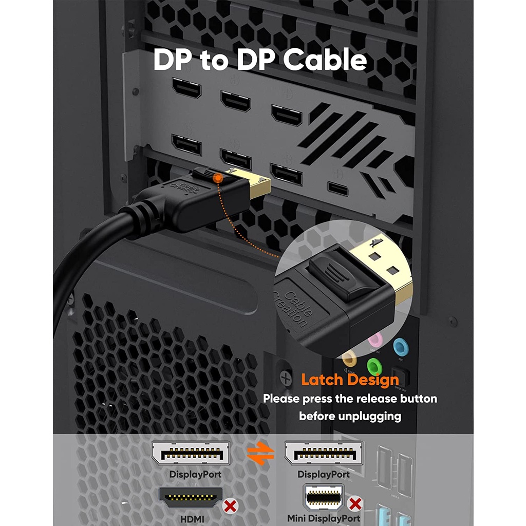 Display Port Cable 1.8M 3 Meter Dp to Male 4K 1080P DisplayPort 1.2 ...