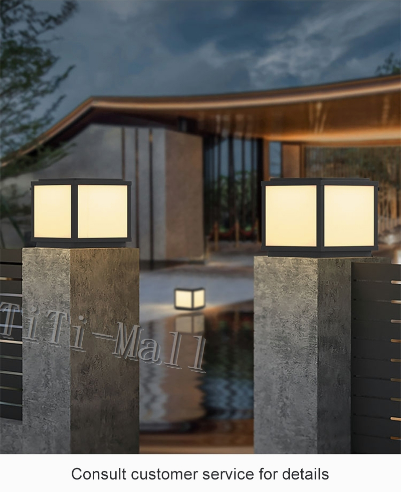 Outdoor Gate Light Solar Pillar Light Outdoor IP67 Waterproof lampu pagar Solar Column Head Lamp ...