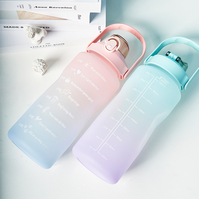 2000ml Gradient Water Bottle with Straw | Shopee Malaysia