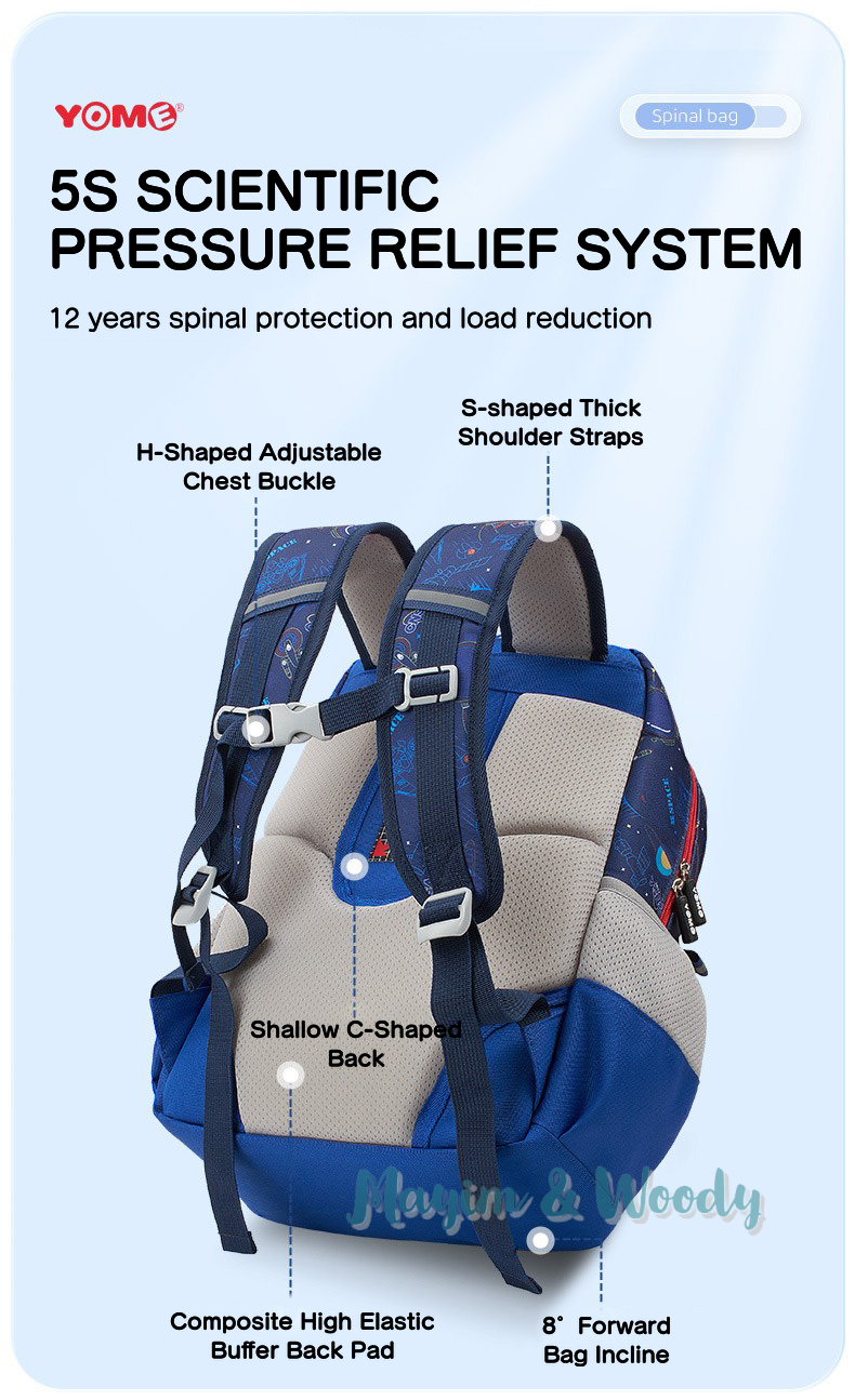 Original Hong Kong Branded Yome Standard 1-2 School Bag Orthopedic ...