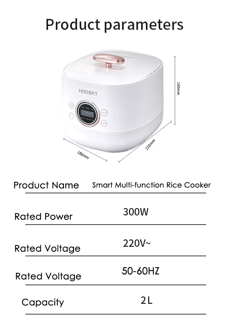 HODEKT Multi Cooker Periuk Nasi Elektrik Mini Rice Cooker Smart 2L Non ...