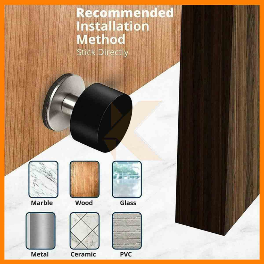 【K-Home】Stainless Steel Door Stopper Self Adhesive Door Stop Rubber ...