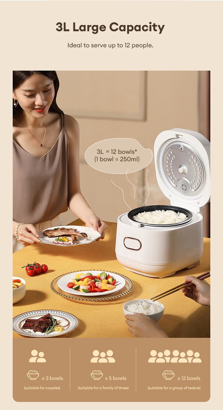Riino Electric Rice Cooker Multifunctional Touch Display Anti-Scald ...
