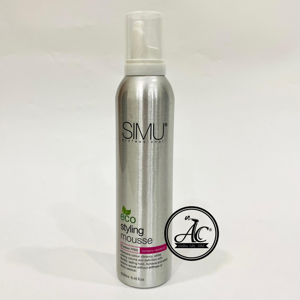 Simu Professional Eco Hair Styling Mousse 280ml Paraben Free 造型定型慕斯 ...