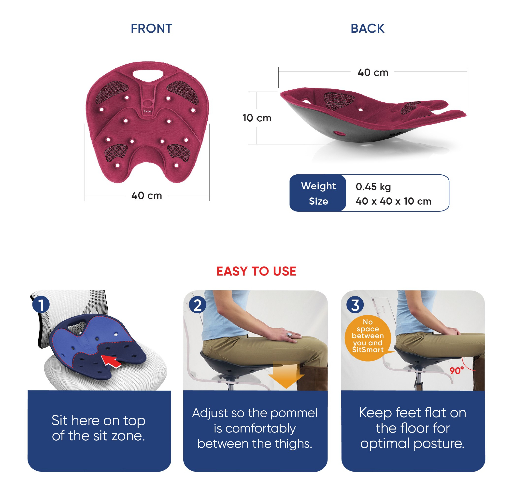 BACKJOY SitSmart Posture Core Traction - Black | Shopee Malaysia